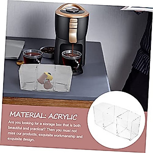 Coffee Station Holder Box Tea Storage Box Plastic Storage Cabinet Tea Teabag Tea Bag Storage Coffee Station Holder Sugar Bag Organizing Box Divided Holder Tea Bag Bin