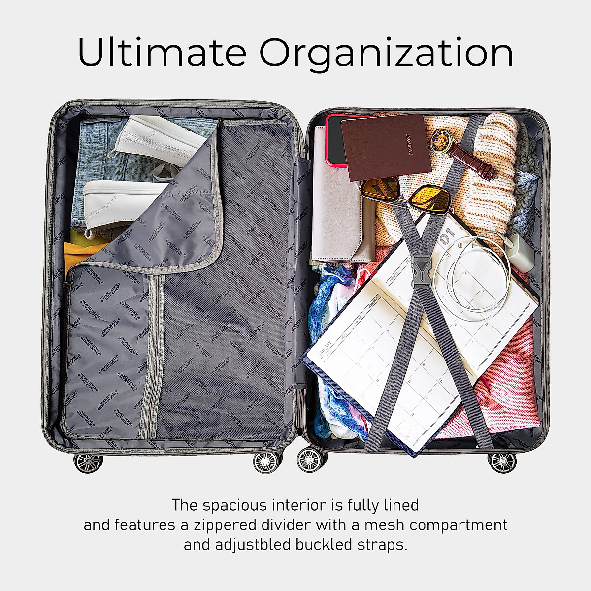 American Green Travel - Denali Hardside Expandable Luggage with TSA Lock, Spinner Wheels, 2-Piece (30-Inch, 20-Inch) Rose Gold