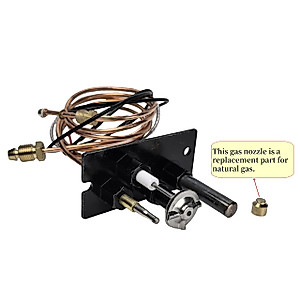 10002265 Replacement Propane/Natural Gas 3 Way Pilot Assembly compatible with for Majestic Temco, and Vermont Castings gas stoves