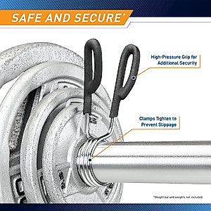 Marcy Fitness Olympic Bar Spring Clip, silver, 2 inch US