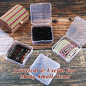 16 Pack Plastic Beads Storage Transparent Containers Box Small Drawer Organizers with Hinged Lid for Beads Earplugs Crafts Jewelry - 2.9x2.9x1 inch