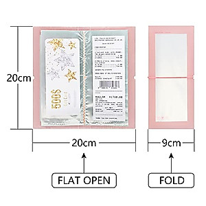 RIIEYOCA 2 Pcs Mini File Folder 30 Pockets,Plastic Wallet for Cards,Coupons,Receipt,Tax Item, Storage File Manager with Color Labels (Pink+Yellow)