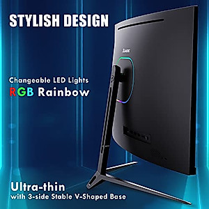 XGaming 27 Inch Curved Monitor 2K 165Hz 1500R, QHD 2560 x 1440p Gaming Computer Monitor, 16:9 HDMI Display, 1ms, FreeSync, 98% sRGB, Eye Care HDR PC Screen Built-in Speakers, VESA, Tilt Adjustable