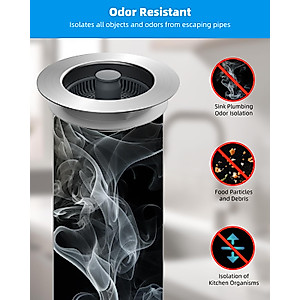 Hibbent Upgraded 3 in 1 Kitchen Sink Drain Strainer and Stopper Combo, Stainless Steel Metal Pop Up Sink Stopper, Anti-Clogging Basket Strainer with Handle for US Standard 3-1/2 Inch Drain