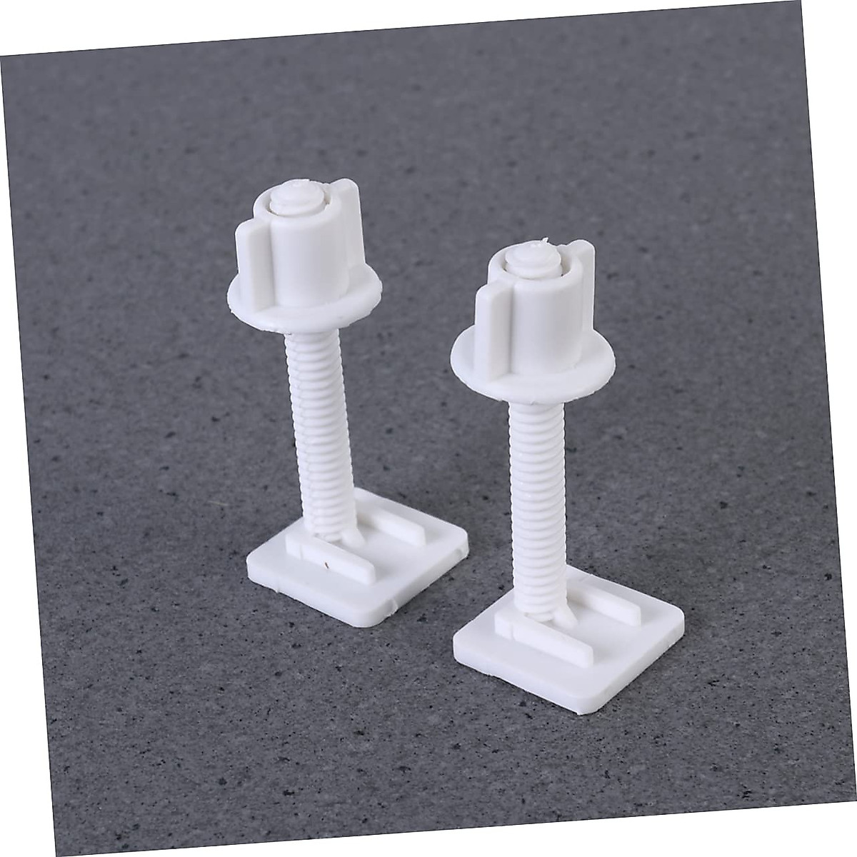 Mikikit 4 Pcs Toilet Hinge Bolt Set Plastic Screws and Nuts for Toilet Seat Installation