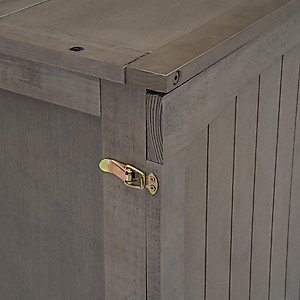 CKLMMC Rustic Queen Size Murphy Bed with Drawer and Built-in Charging Station, Solid Wood Cube Cabinet Bed for Guest Room Home Office