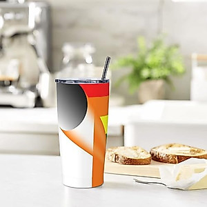 VKKOEWL Ireland Flag LGBTQ Pride Rainbow Stainless Steel Insulated Tumbler 20 Oz Travel Water Bottle Coffee Mug Drink Cup With Lid Straw