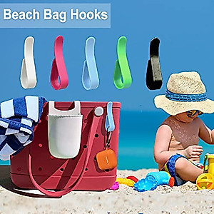 Aovaely 2 Pack Beach Bag Charms Hooks, Beach Bag Accessories Inserts for Hanging Key Cup Holder Tote Bag Accessories for Beach Camping