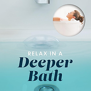 SlipX Solutions Bottomless Bath | Overflow Drain Cover for Tub | Best Gifts for Mom, Spa & Bath Accessories | Drain Block, Water Stopper Plug | Bath Essentials for Women | 4" Diameter, Clear