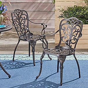 Christopher Knight Home Zona Outdoor 5 Piece Cast Aluminum Dining Set, Shiny Copper