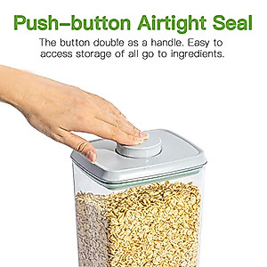 Uamector Pop Airtight Food Storage Containers with Lids, Top Pop One Button Control, BPA-Free Air Tight Stackable Dry Cereal Container Set for Pantry Snack Coffee Sugar Kitchen Pantry Organization