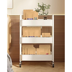 Larzack 50pcs Kraft Bags with Window 3.5x5.5 Inches Brown Reusable Sealable Zip Lock Food Storage Stand up Paper Pouches for Home or Business