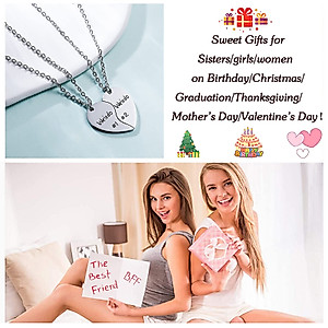 Easyski Girls Friendship Necklace 2 Weirdo 1# Weirdo 2# Split Heart Matching Chains BFF Necklaces 2 Jewelry Gifts for 2 Girl Sisters Best Friend.