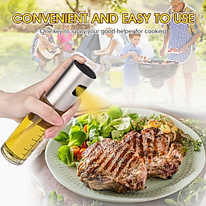 hotder Oil Sprayer for Cooking 2 Pack, Oil Sprayer Olive Oil Sprayer, Glass Oil Mister 100 ML Cooking Oil Sprayer with Brush Oil Dispenser Oil Spray Bottle for Kitchen, Air Fryer, Grilling and BBQ