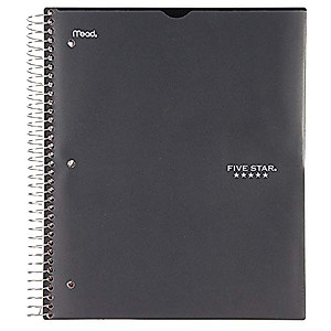 Five Star Spiral Notebook, 3 Subject, College Ruled Paper, 150 Sheets, 11" x 8-1/2, Customizable Cover, Color Selected For You, 1 Count (08232)