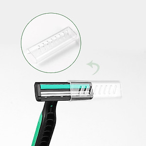 disposable razors in bulk, bulk razors with knife cap, individually packaged disposable razors bulk with shaving cream for hotels, shelters, homeless, nursing homes, charities, churches (60 packs)