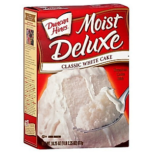 Duncan Hines Moist Deluxe Cake Mix Premium Classic White Cake 16.5 Oz- 4 Packs