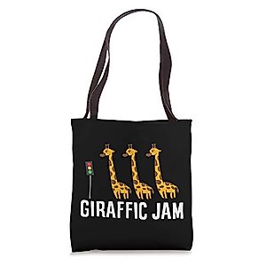 Funny Giraffic Jam Cute Giraffe Giraffe Pun Cute Giraffe Tote Bag