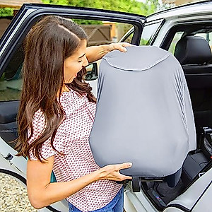 Metplus 2-in-1 Baby Car Seat Cover, Multi Use Cover for Baby Car Seat Canopy with Privacy Sun Shade, Protect Your Baby's Safety Seat with Style, Infant Carrier Covers for Boys & Girls