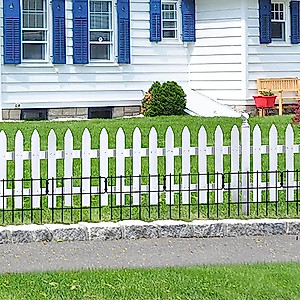 Animal Barrier Dog Fence Outdoor - 10 Pack No Dig Fence for Dogs Rabbit Pet Outside Use, Garden Fence Animal Barrier Fence, Metal Fencing Panel, 17 in(H) X 10.83 Ft(L)