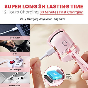 Heated Eyelash Curlers, Heated Lash Curler, Rechargeable Eyelash Curler, Handheld Eyelash Heated Curler, Eyelash Curlers, Eyelash Curler Heated, Lash Curler, Electric Eyelash Curler