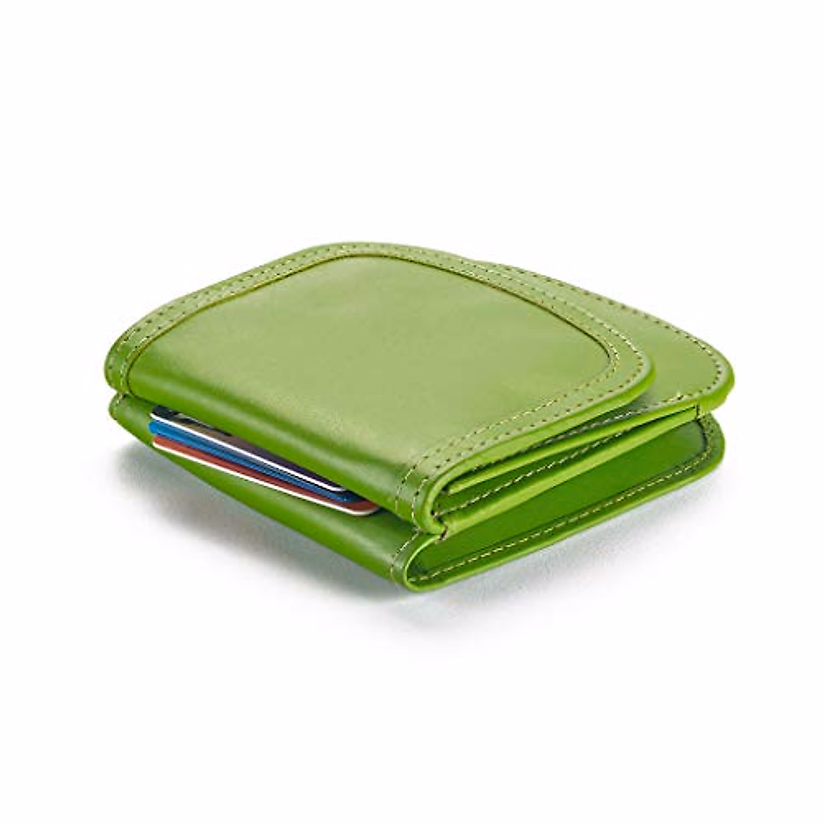 Taxi Wallet - Smooth Leather, Yummy Avocado – A Simple, Compact, Front Pocket, Folding Wallet, that holds Cards, Coins, Bills, ID – for Men & Women