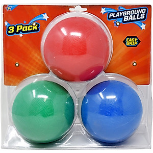 5 Inch Playground Balls, Set of 3 Mini Sports Balls for Soft Play, Rubber Dodge Balls for Indoor and Outdoor Use, Inflated Bouncy Easy Grip for Kids and Toddlers