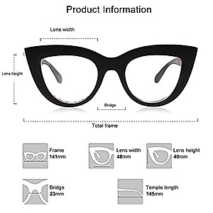 SOJOS Retro Vintage Cateye Blue Light Blocking Glasses for Women Computer Glasses SJ2939, Black/Anti-Blue Light