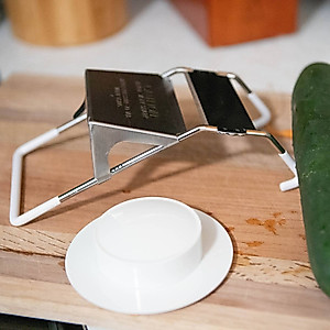 Feemster's Famous Vegetable Slicer, Super Sharp Carbon Steel Blade Slices Fruits and Vegetables, Consistent and Adjustable, Cuts 1/8" to 1/2"