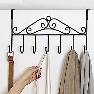 SSAWcasa Over The Door Hooks, 2 Pack Door Hanger Hook, Over Door Towel Rack for Bathroom, Door Coat Hanger Organizer, Back of Door Hooks for Hanging Clothes