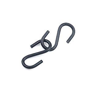 T Tulead 40PCS Mini Hanger Hooks Light Duty S Hooks Iron Hanging Hook Jewelry Hooks Black Hooks Connectors 1"x0.7"