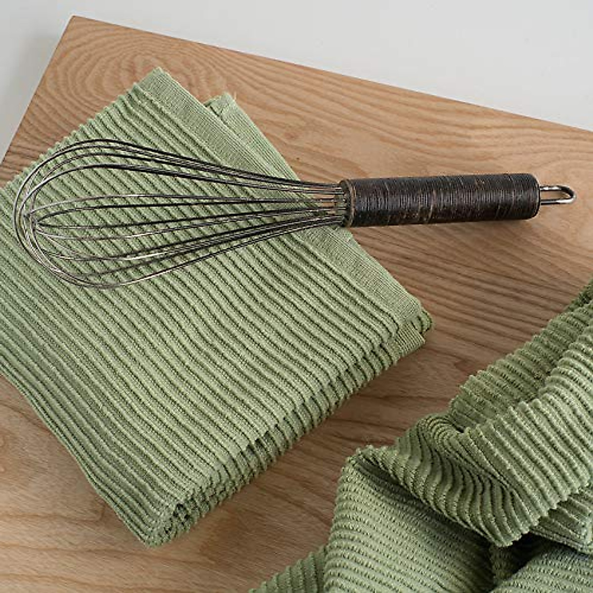 Now Designs Ripple Cotton Dish Towels, Set of 2, Sage 2