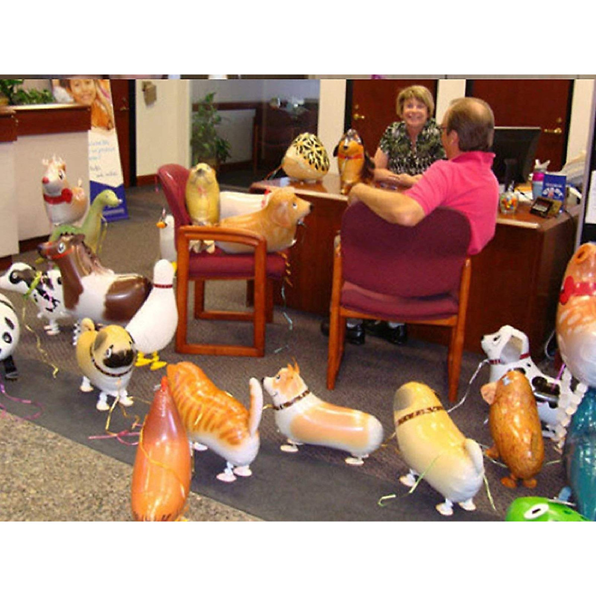 GUGELIVES Walking Animal Balloons Foil Farm Animals Balloon Airwalker Set For Birthday Party BBQ Parties Décor Decoration (Pony,Duck,Rooster,Cow,Pig,Sheep) (6 Pack)