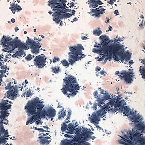 Texco Inc Printed DTY 92% Polyester 8% Spandex Double-Sided Brushed, Off White Navy Blush 2 Yards