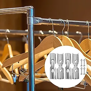 TEHAUX Corner Shelves Corner Shelves Closet Rod Connector Bars, Window Curtain Rod Corner Connector Stainless Steel Closet Pole Pipe End Connectors for Closet (2 Sets,) Display Shelf Display Shelf