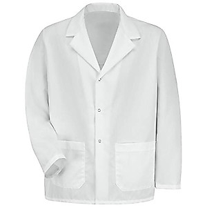 Red Kap Men's Specialized Lapel Counter Coat, White, X-Large