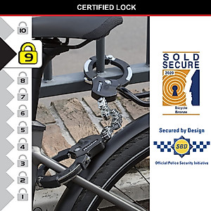 MASTER LOCK Police Approved Bike Lock and E-Scooter Lock, Hardened Laminated Steel, 4 Keys, 550 x 76 x 27 mm, for e bike scooter quad