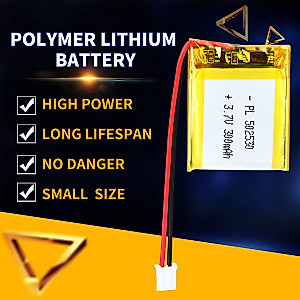 YDL 3.7V 300mAh 502530 Lipo battery Rechargeable Lithium Polymer ion Battery Pack with PH2.0mm JST Connector