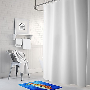 Caroline's Treasures MW1212RUG Red Fish White Spin Machine Washable Memory Foam Mat, Bathroom Rug, Non-Slip Bath Mat, Durable Thick Washable Rugs for Kitchen, Bathroom Quick Dry, Decorative Artwork,