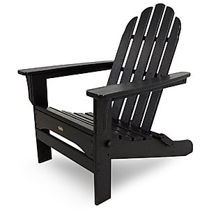 Trex Outdoor Furniture by Polywood TXA53CB Cape Cod Folding Adirondack Chair, Charcoal Black