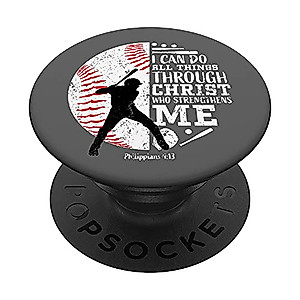 Cool Baseball Player Gifts Boys Kids Christian Bible Verse PopSockets Swappable PopGrip
