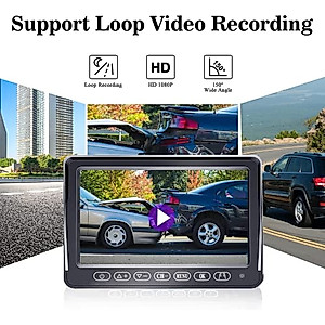 RV Backup Camera Wireless HD 1080P 2 Infrared Night Vision Bluetooth Rear View Cam 7‘’DVR Touch Key Monitor Kit Adapter for Furrion Pre-Wired RV Trailer Truck Camper Van Crane 4 Channels Xinshuoxun K7