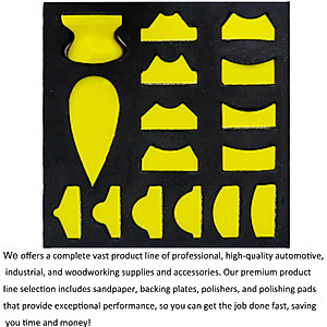 Total 56 PCS Hand Sanding Block Set- 16 PCS Contoured Profile Sander Block + 40 Sheet Sandpaper Kit - Interchangeable Assorted Convex & Concave Shapes for Moldings,Woodworking, Auto Paint and Crafts
