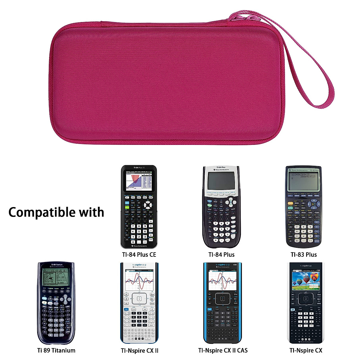 co2CREA Hard Case compatible with Texas Instruments TI-84 Plus CE/TI-84 Plus/TI-Nspire CX II CAS/TI-Nspire CX II/TI-83 Plus/TI-89 Titanium/TI-85 / TI-86 Color Graphing Calculator, Plum