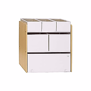 3 Sprouts Multi-Bin Toy Organizer with Recycled Fabric Storage Bins in Cream