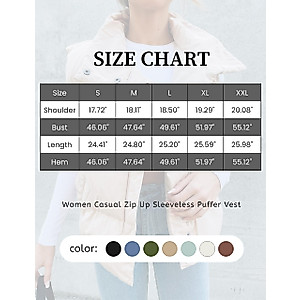 EsheSy Women's Puffer Vest Zip Up Sleeveless Lightweight Stand Collar Padded Gilet(Black-XL)
