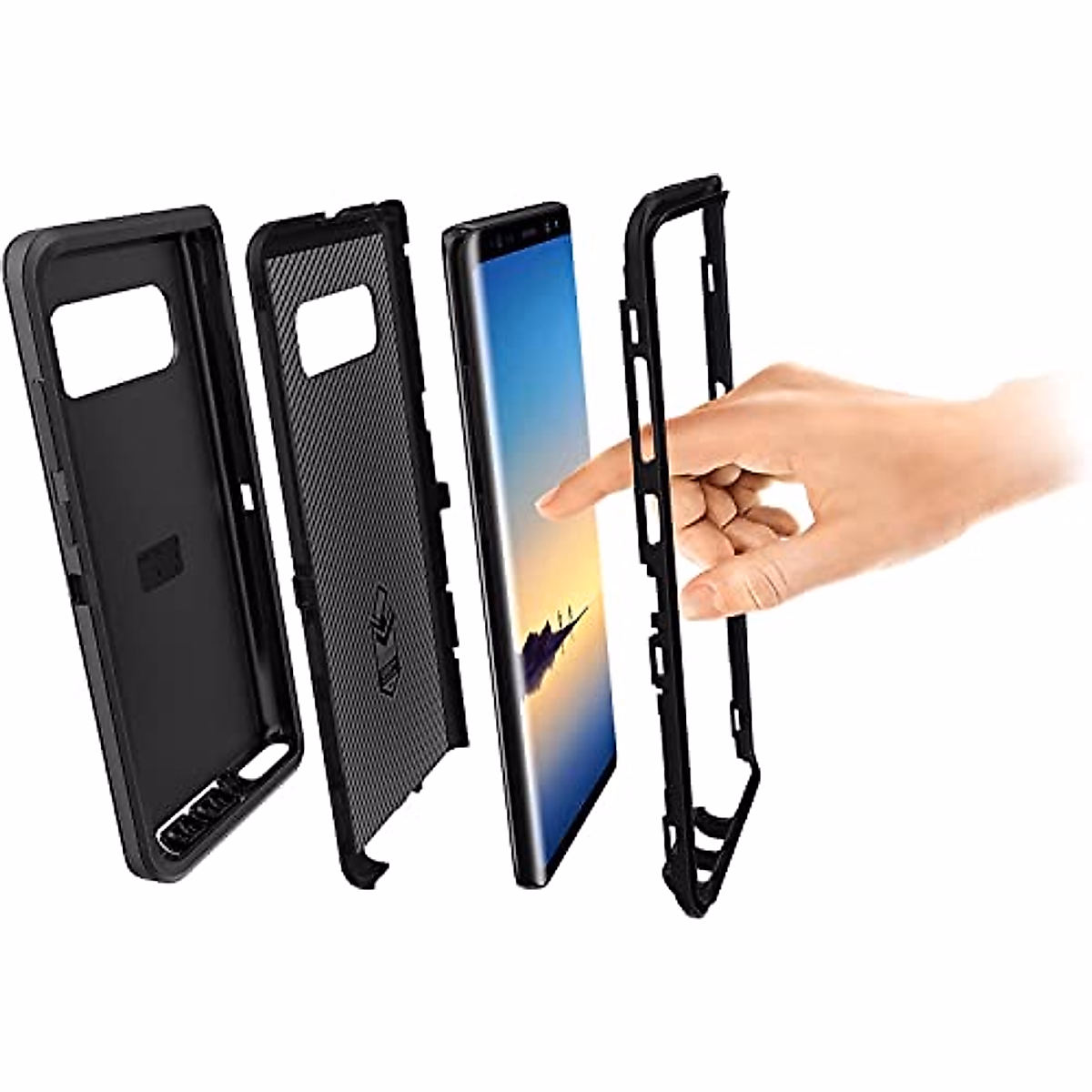 OtterBox Defender Series Screenless Edition Case for Samsung Galaxy Note 8 (Only) - Holster Clip Included - Non-Retail Packaging - Black