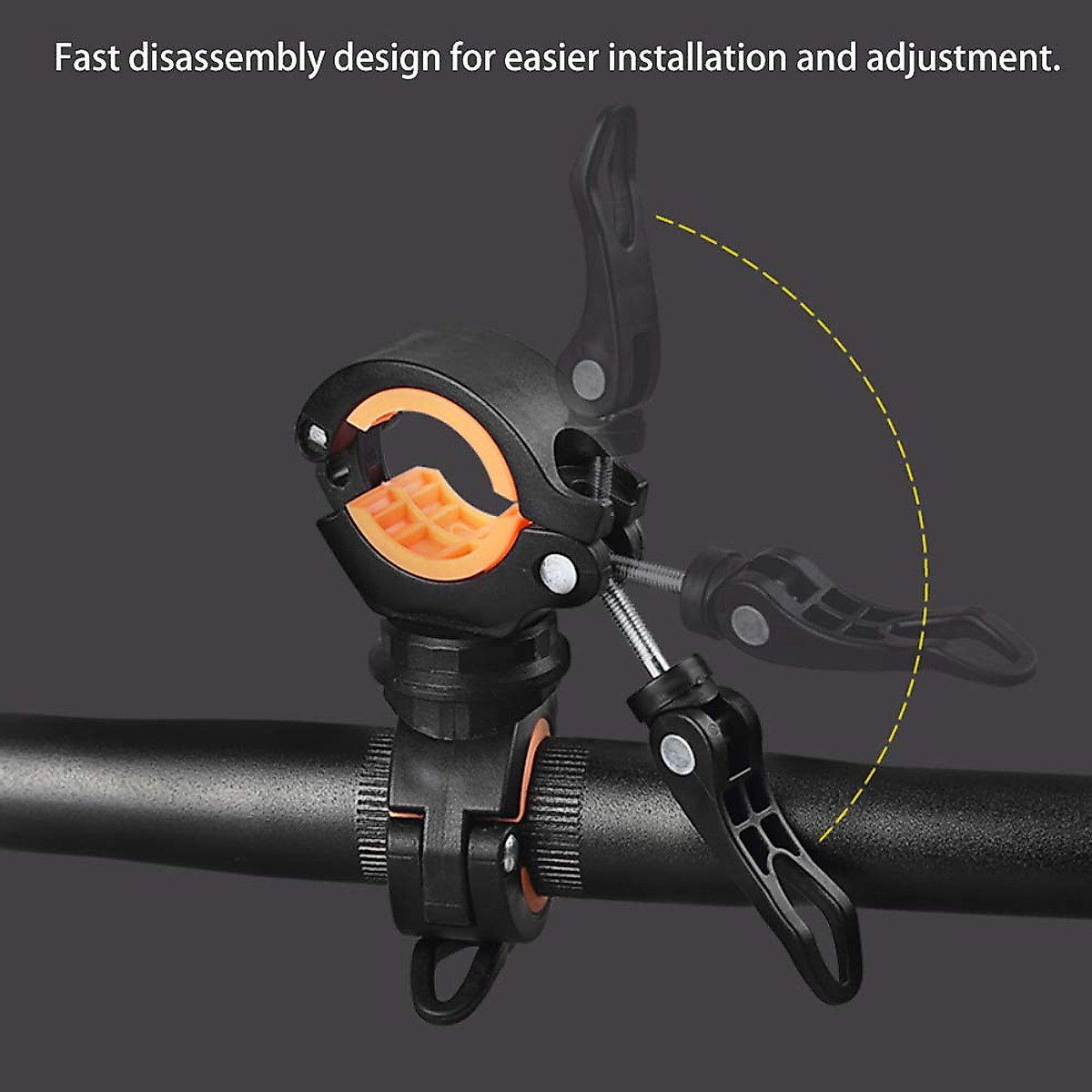 COSOOS 2 Pack Flashlight Mount Holder, Universal Bicycle Led Light Mounting Holder 360° Rotation Clip Clamp for Flashlight, Cycling, Riding