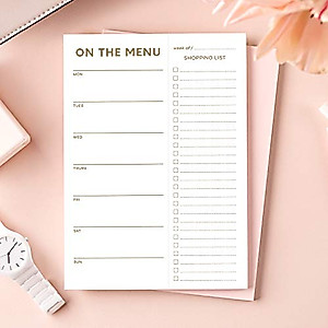 Sweetzer & Orange Gold Meal Planner and Grocery List Magnetic Notepad. 7x10” Meal Planning Pad with Tear Off Shopping List. Plan Weekly Menu Food for Weight Loss or Dinner List for Family!
