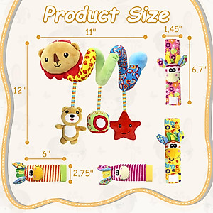 Soft Baby Rattles Toys, Foot Finder Socks Set,Feet Leg Ankle Socks, Arm Hand Bracelet Rattle, Birthday Holiday Birth Present for Newborn Boy Girl
